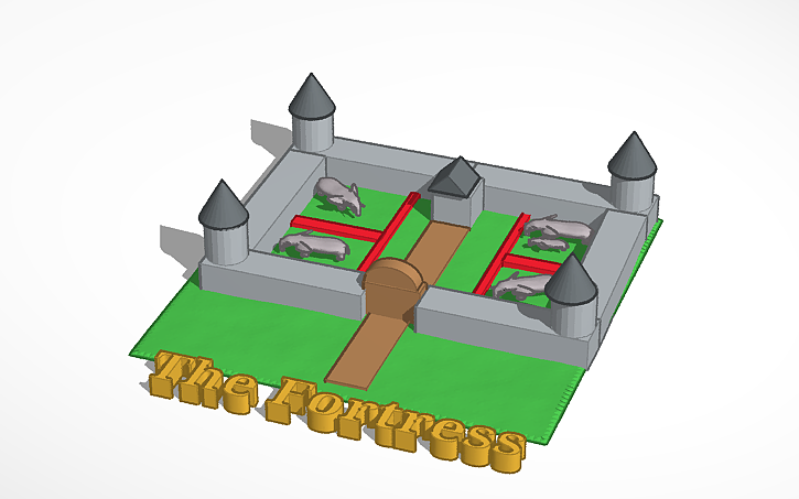 3D design Asian Fortress | Tinkercad