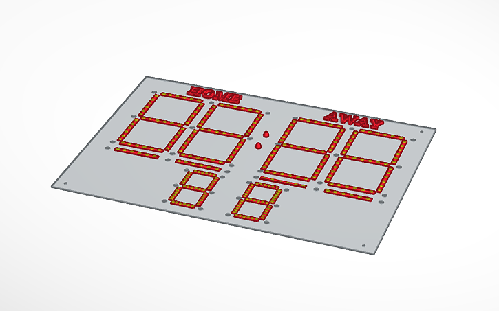 3D design Scoreboard display - Tinkercad