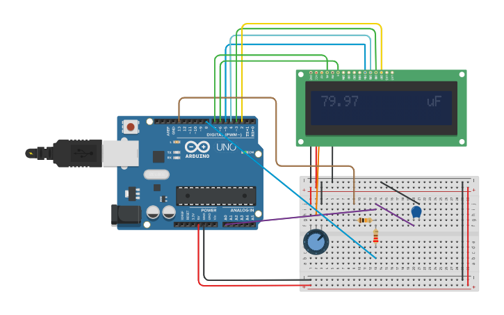 Circuit design ADC - Tinkercad