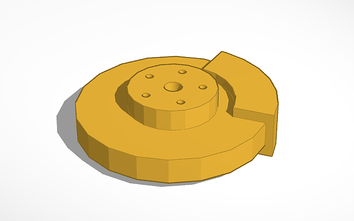 3D design Simple Disc Brake 1/24-1/25 Scale - Tinkercad