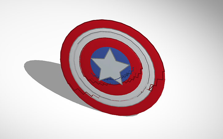 3D design Captain America Shield - Tinkercad