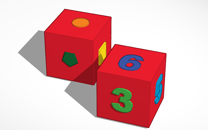 3D design Dice - Numbers - Tinkercad