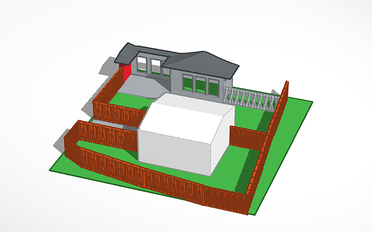 3D design Plain 24x24x12 Shed with 4' Loft Spaces - Tinkercad