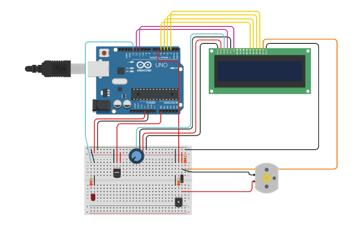 Circuit design Automatic room temperature control - Tinkercad