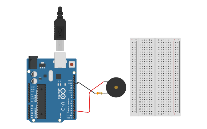 Circuit design Speaker - Tinkercad
