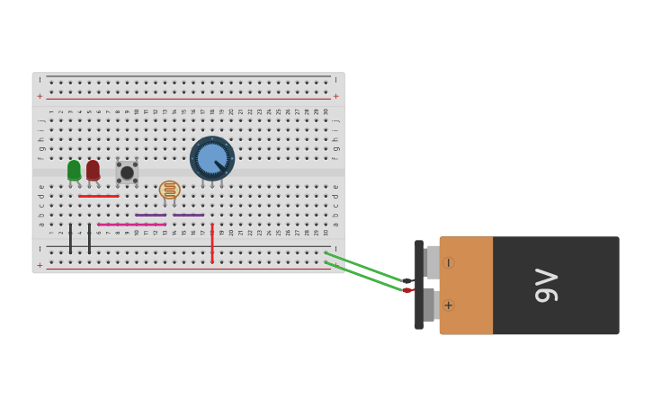 Circuit design JUEGO DE LUCES - Tinkercad