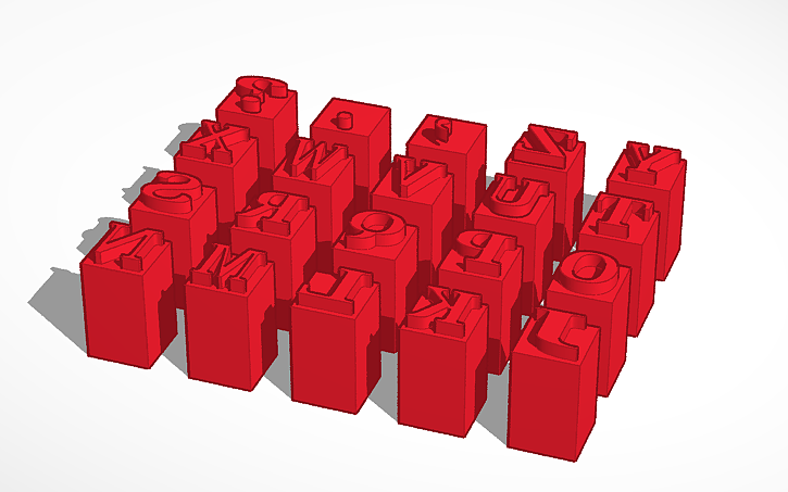 3D design Tampons alphabet 2 | Tinkercad