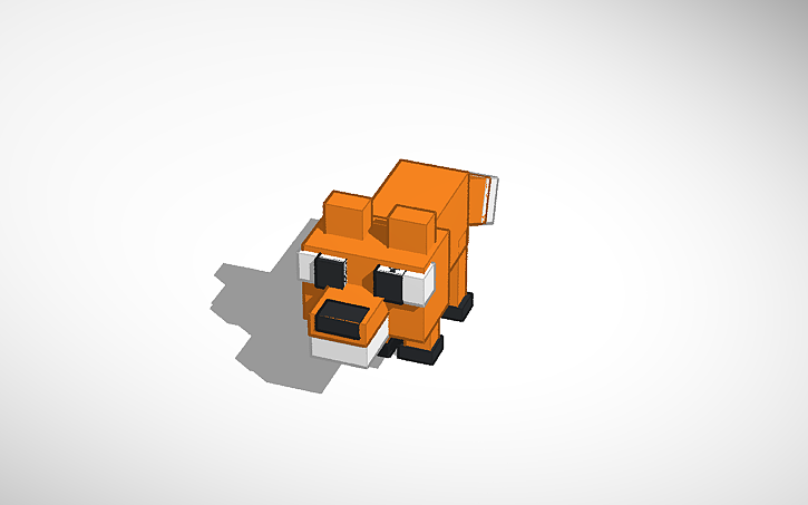 3D design Minecraft fox - Tinkercad