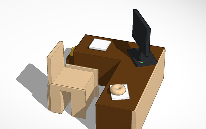 3D design 🏢 Office desk 🍩 - Tinkercad