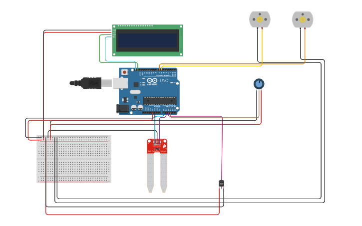 Circuit Design Greenhouse Environment Control Tinkercad
