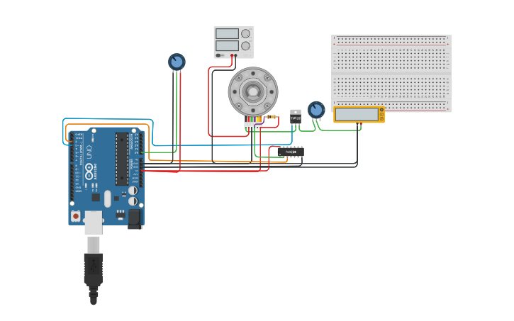 Circuit design DC MOTOR PID CONTROL USING SPEED | Tinkercad