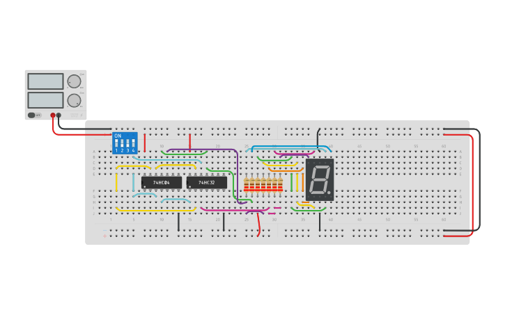 Circuit design Activity 2.3.1a Seven Segment Displays - Tinkercad