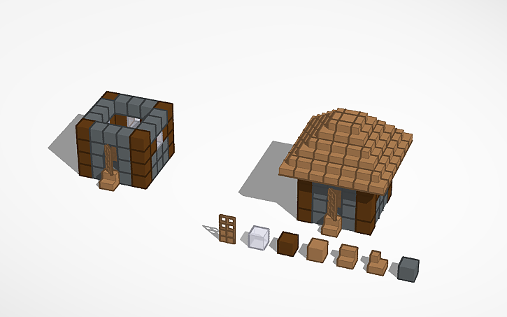 3D design Copy of MINECRAFT VILLAGE HOUSE - Tinkercad