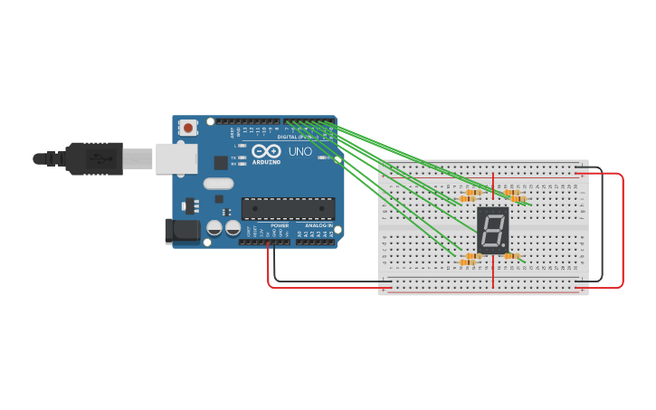 Circuit Design Arduino Seven Segment Display Countdown Tinkercad 8499