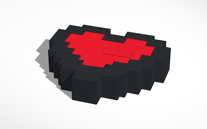 3D design Minecraft Heart | Tinkercad