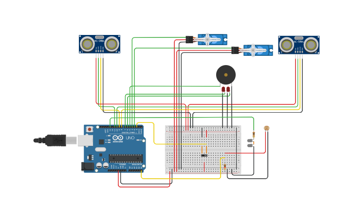 Circuit design Railroad_crossing - Tinkercad