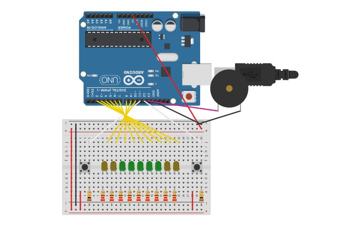 Circuit design 2D Pong - Tinkercad