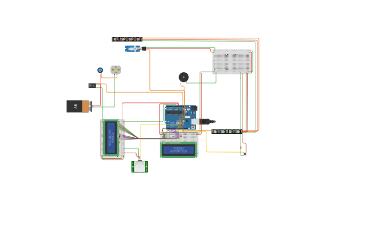 Circuit design PREGUNTA 3 Proyecto portón | Tinkercad