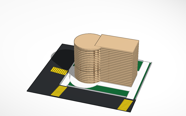 3D design realistic hotel - Tinkercad