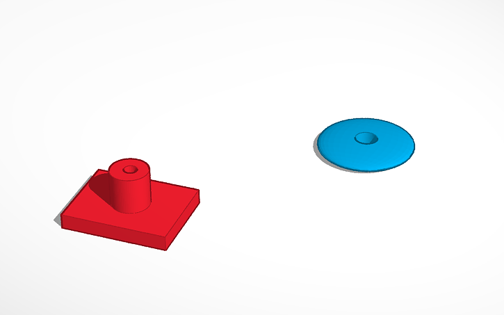3D design square one piece centrale et piece pour la visse - Tinkercad