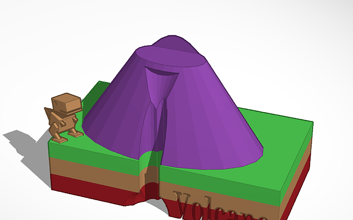 3D design volcano - Tinkercad