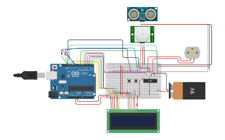 Circuit design Puerta Automatica | Tinkercad