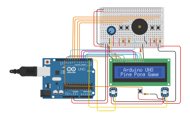 Circuit design Ping Pong game | Tinkercad