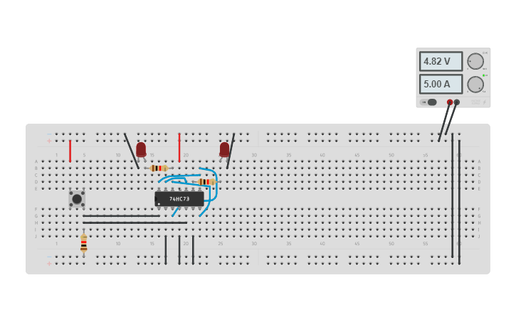 Circuit design JK Flip Flops | Tinkercad