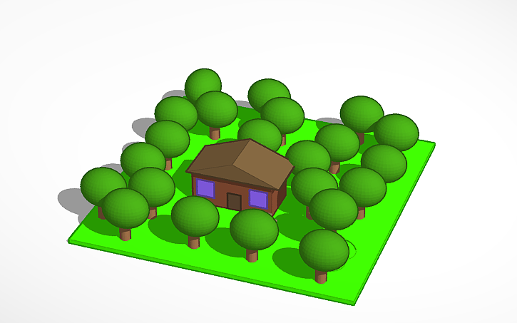 3D design House & Forest - Tinkercad