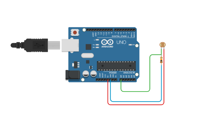 Circuit design Arduino Uno Sensor - Aufgabe 1 | Tinkercad