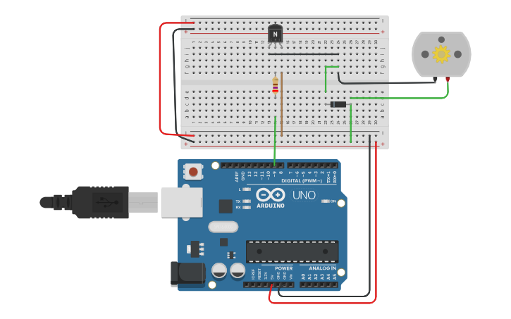 Circuit design DC motor - Tinkercad