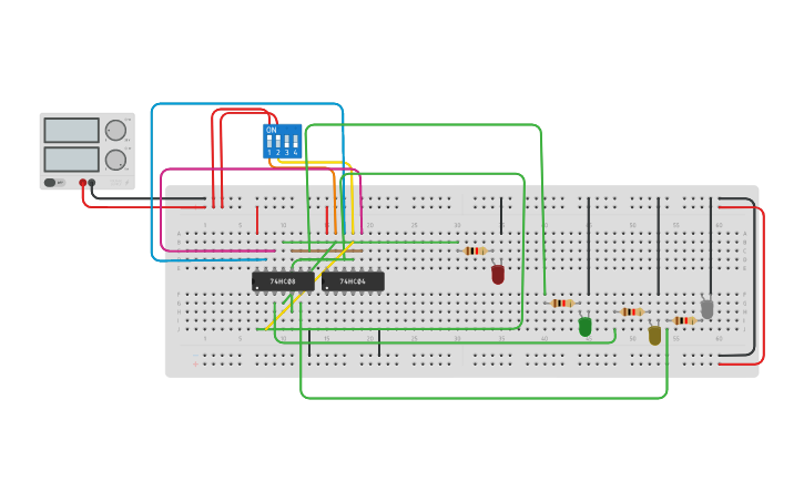 Circuit design 2:4 Decoder - Tinkercad