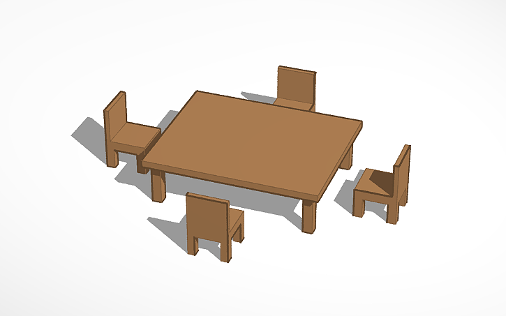 3d Design Chairs And Table Tinkercad