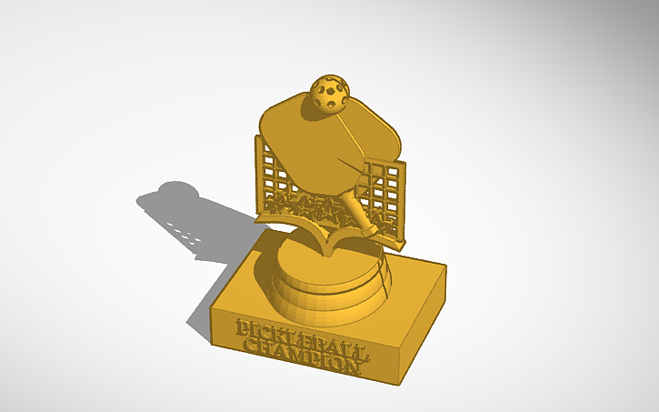 3D design Pickleball trophy - Tinkercad