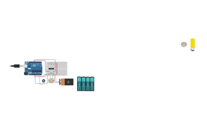 Circuit design Control de motores - Tinkercad