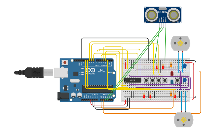 Circuit design App-controlled TaxiBot | Tinkercad