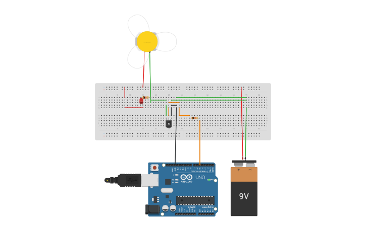 Circuit design Arduino NPN LED Switch - Tinkercad