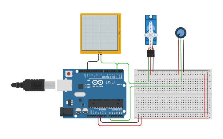 Circuit design Controle Micro Servo Potenciometro | Tinkercad Circuit design Controle Micro Servo Potenciometro | Tinkercad