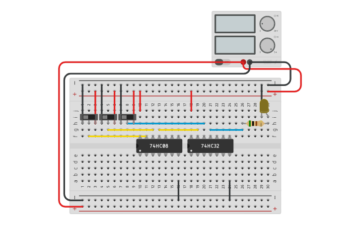 Circuit design Circuito Lógico Combinacional 2 - Tinkercad