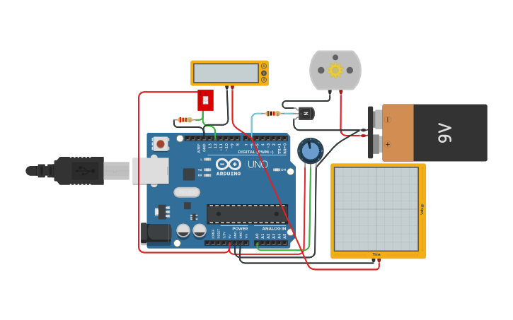 Circuit design ENTRADAS Y SALIDAS - Tinkercad