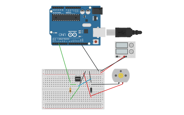 Circuit design DC Motor - Tinkercad