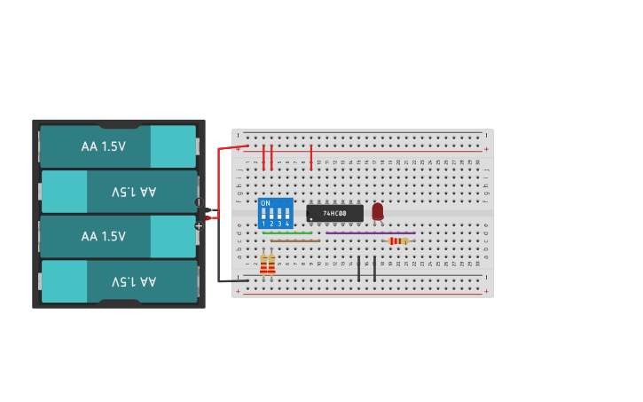 Circuit design Circuito 5 compuerta NAND - Tinkercad