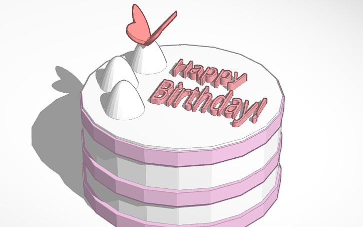 3D design Birthday Cake - Tinkercad