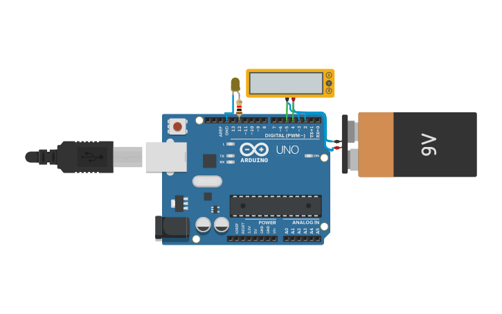 Circuit design Battery checking - Tinkercad