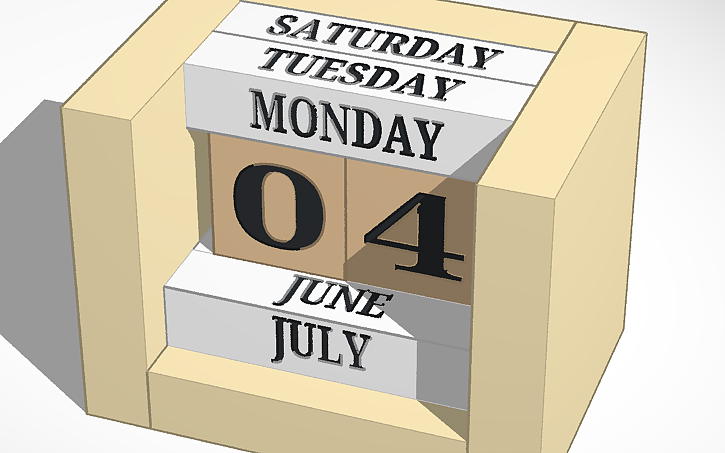 3D design Calendar cubes - Tinkercad