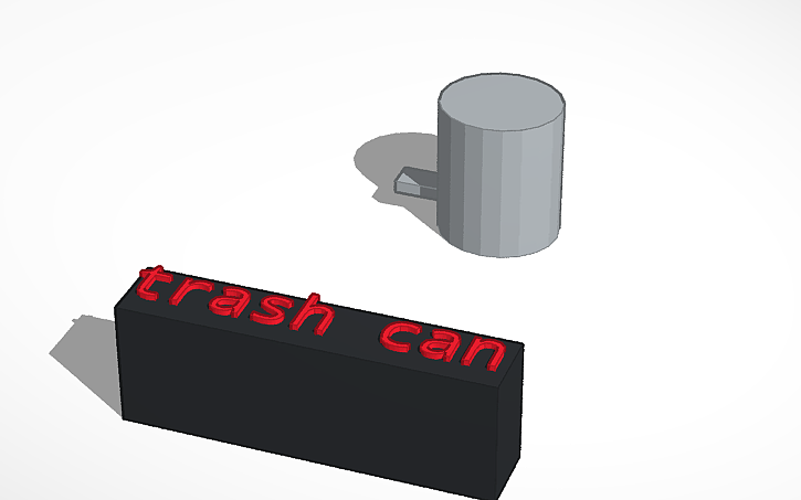 3D design trash can - Tinkercad