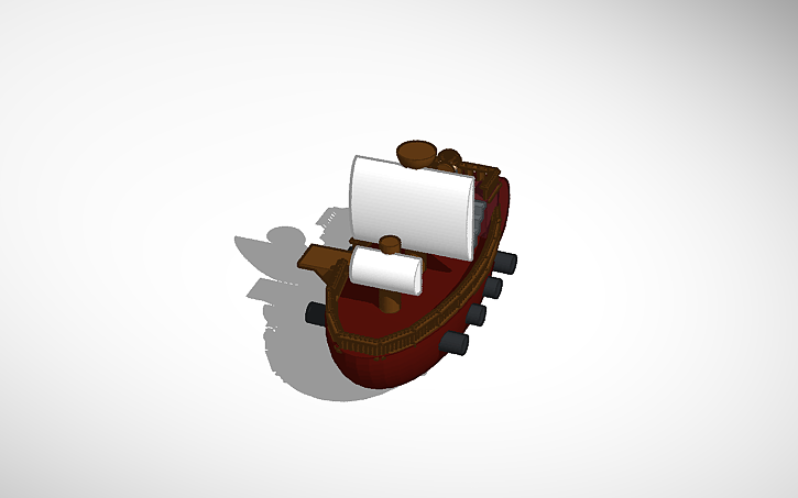3D design pirate ship - Tinkercad