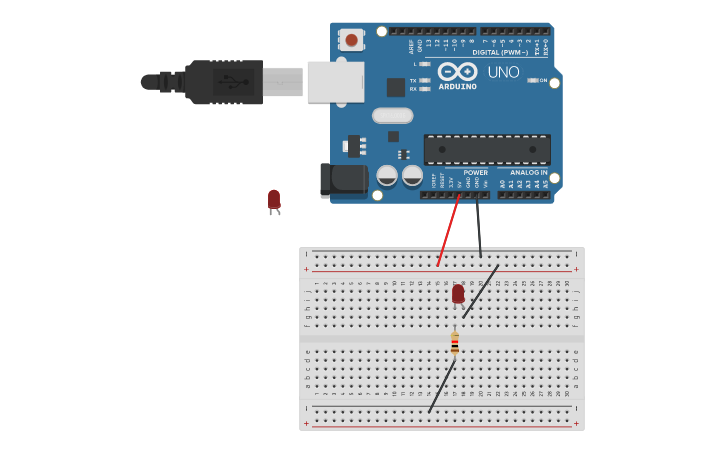 Circuit design Week 1 – Using a Breadboard | Tinkercad