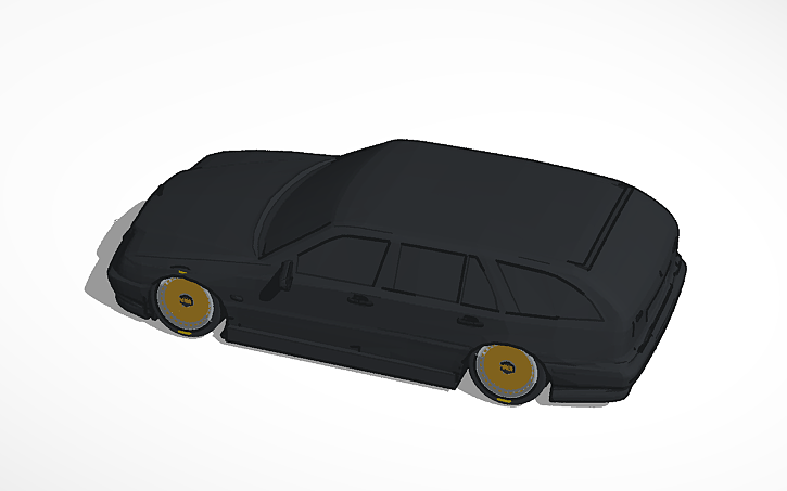 3D design Mercedes-Benz S202 AMG Stanced with BBS - Tinkercad