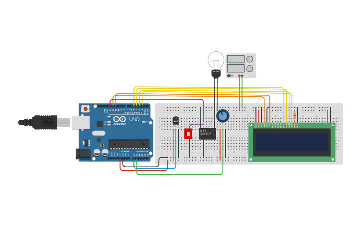 Circuit design simulador display | Tinkercad